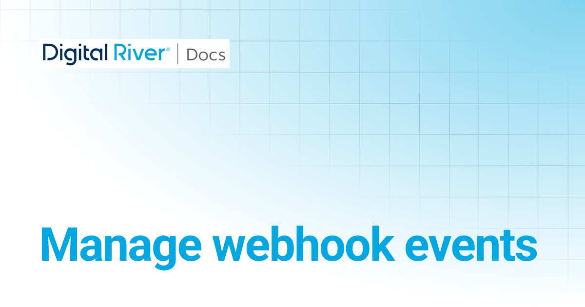 Manage webhook events | Commerce API references