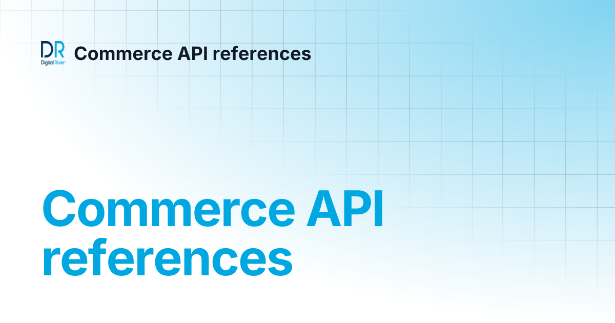Commerce API references