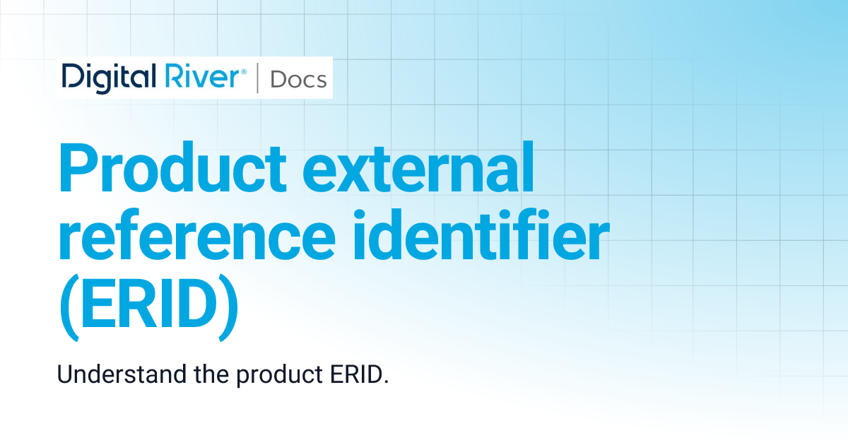 Product external reference identifier (ERID) | Commerce API references