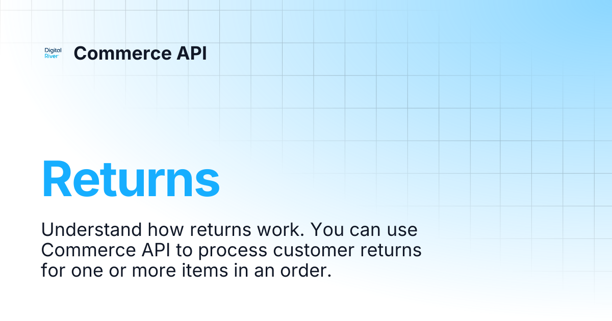 Returns | Commerce API