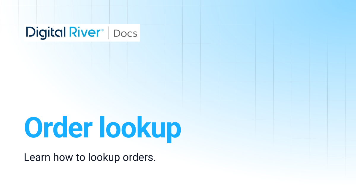 Order lookup | Commerce API