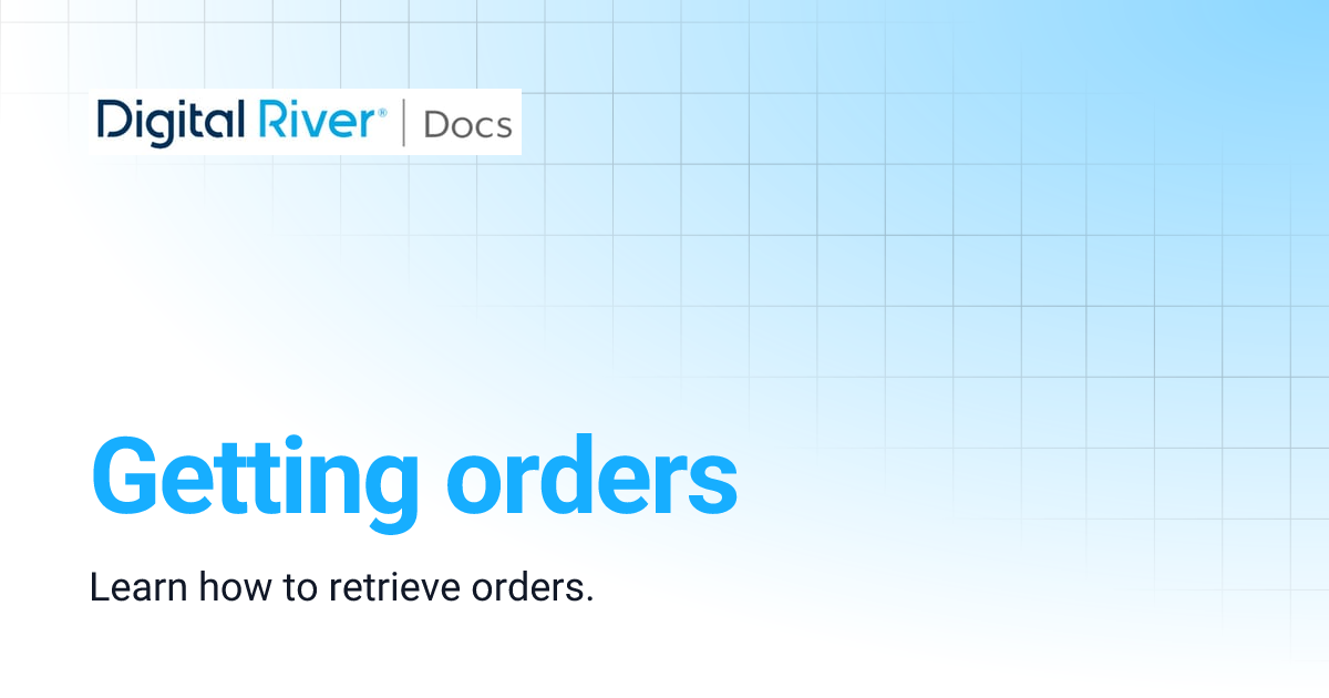 Getting orders | Commerce API