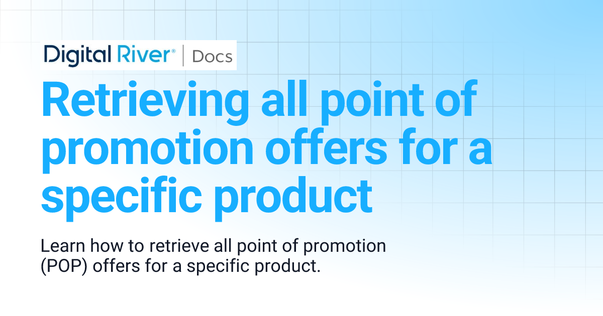 Retrieving all point of promotion offers for a specific product ...