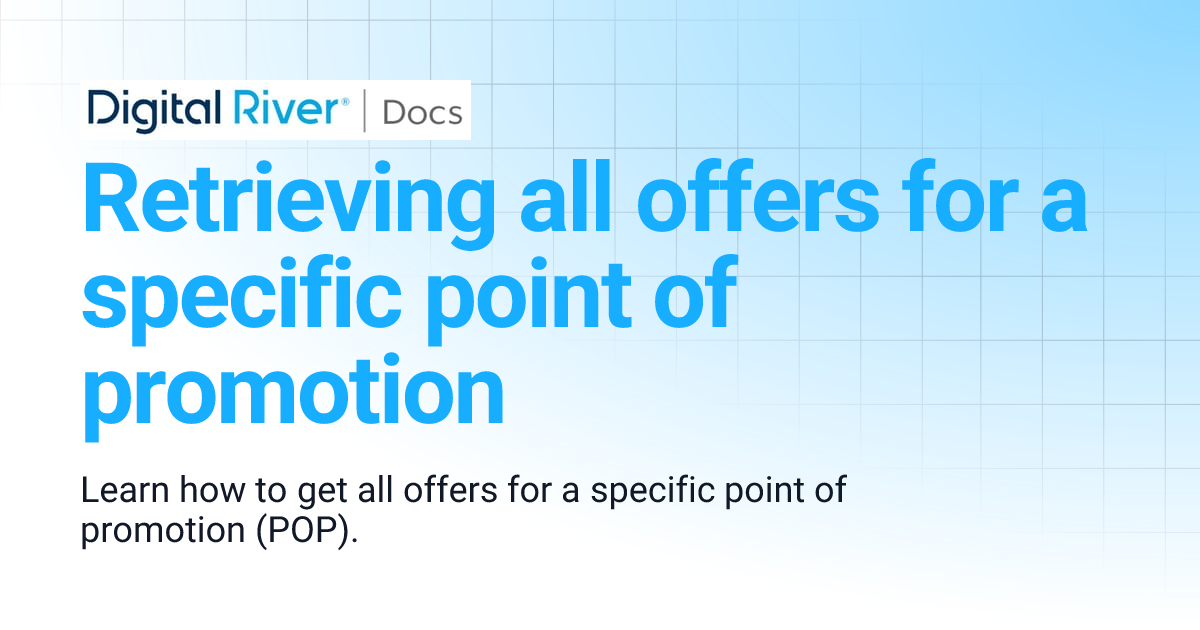 Retrieving all offers for a specific point of promotion | Commerce API