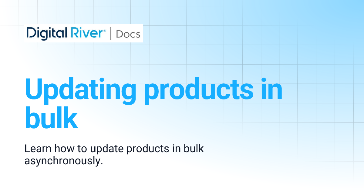 Updating products in bulk | Commerce API