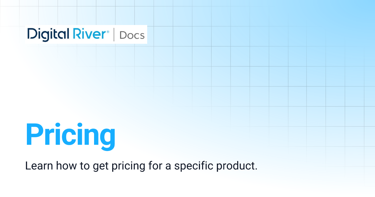 Pricing | Commerce API