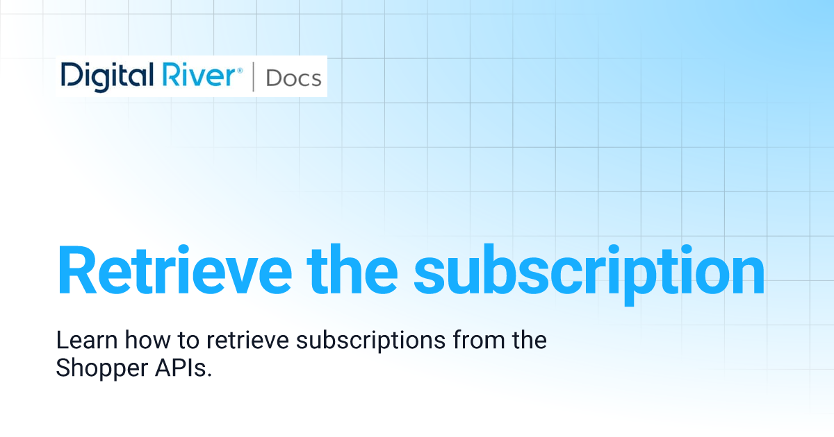 Retrieve the subscription | Commerce API