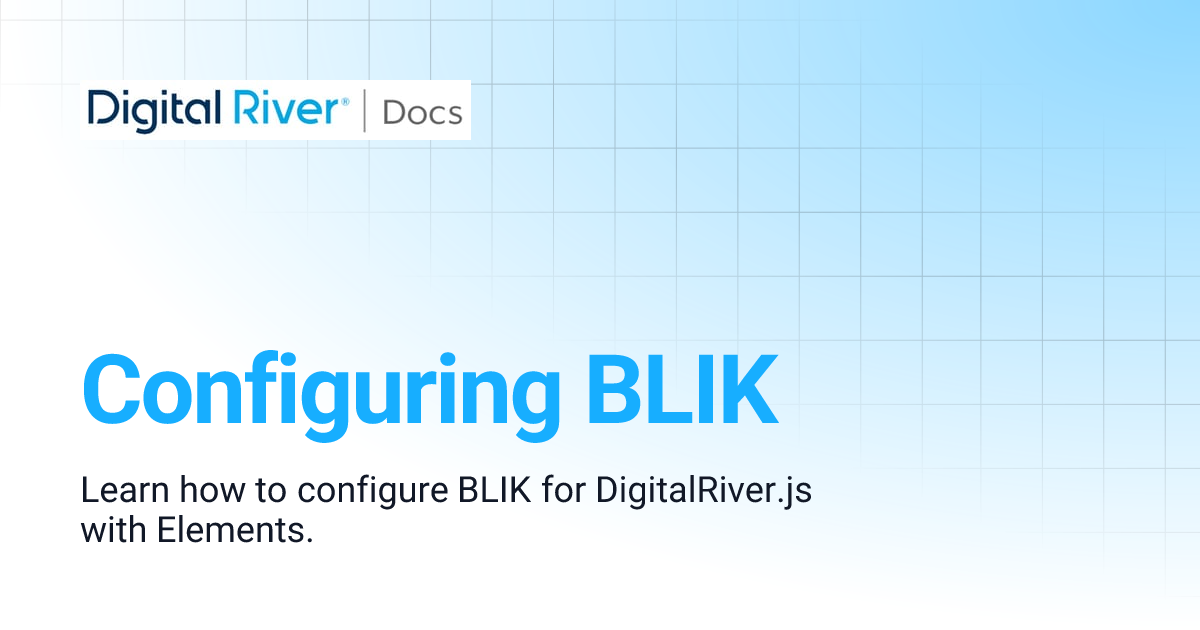 Configuring BLIK | Commerce API