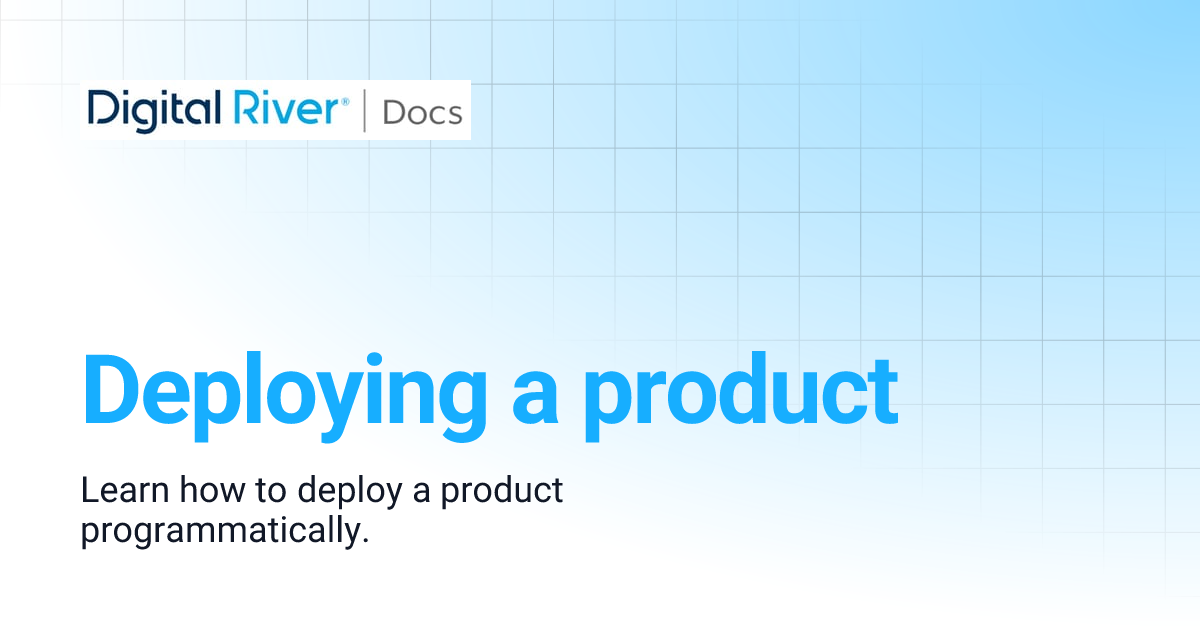 Deploying a product | Commerce API