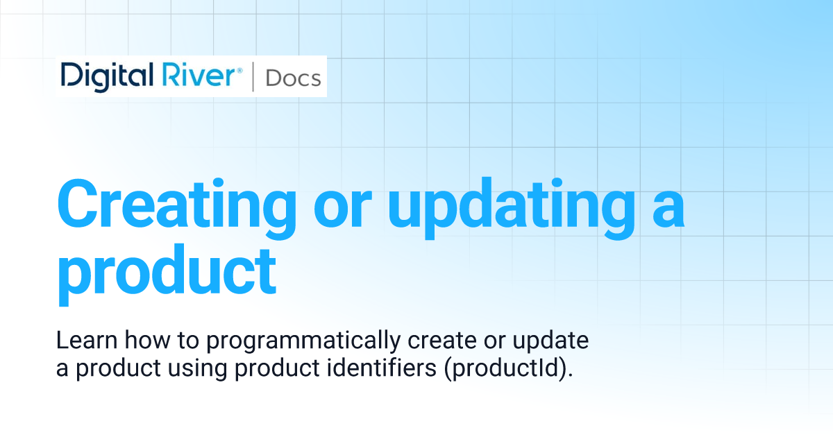 Creating Or Updating A Product Commerce Api