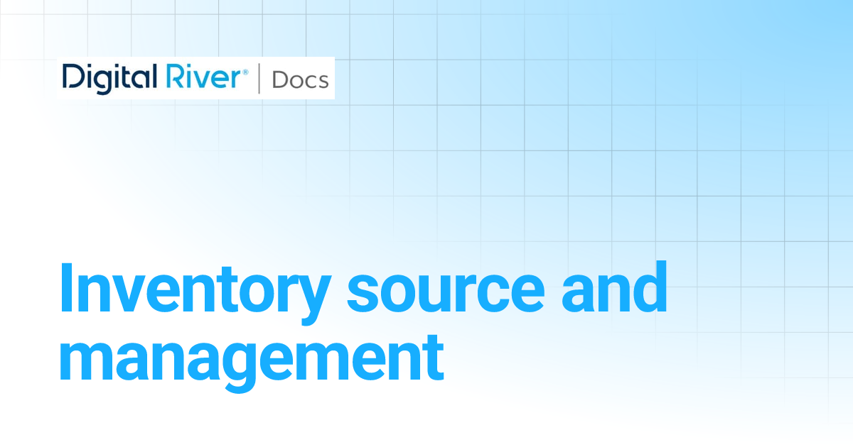 Inventory source and management | Commerce API
