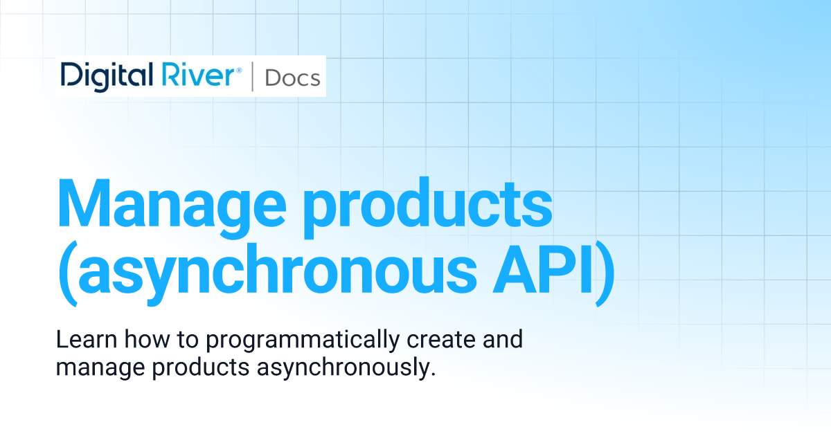 Manage Products Asynchronous Api Commerce Api