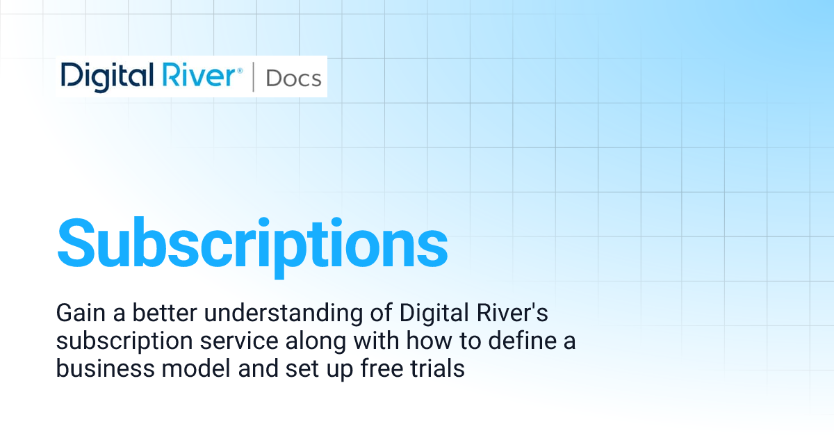 Subscriptions | Digital River API