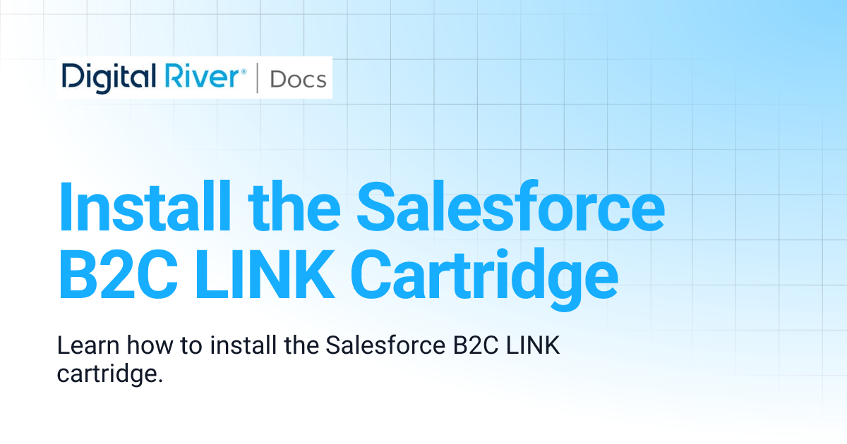 Install The Salesforce B2c Link Cartridge Salesforce B2c Link Cartridge