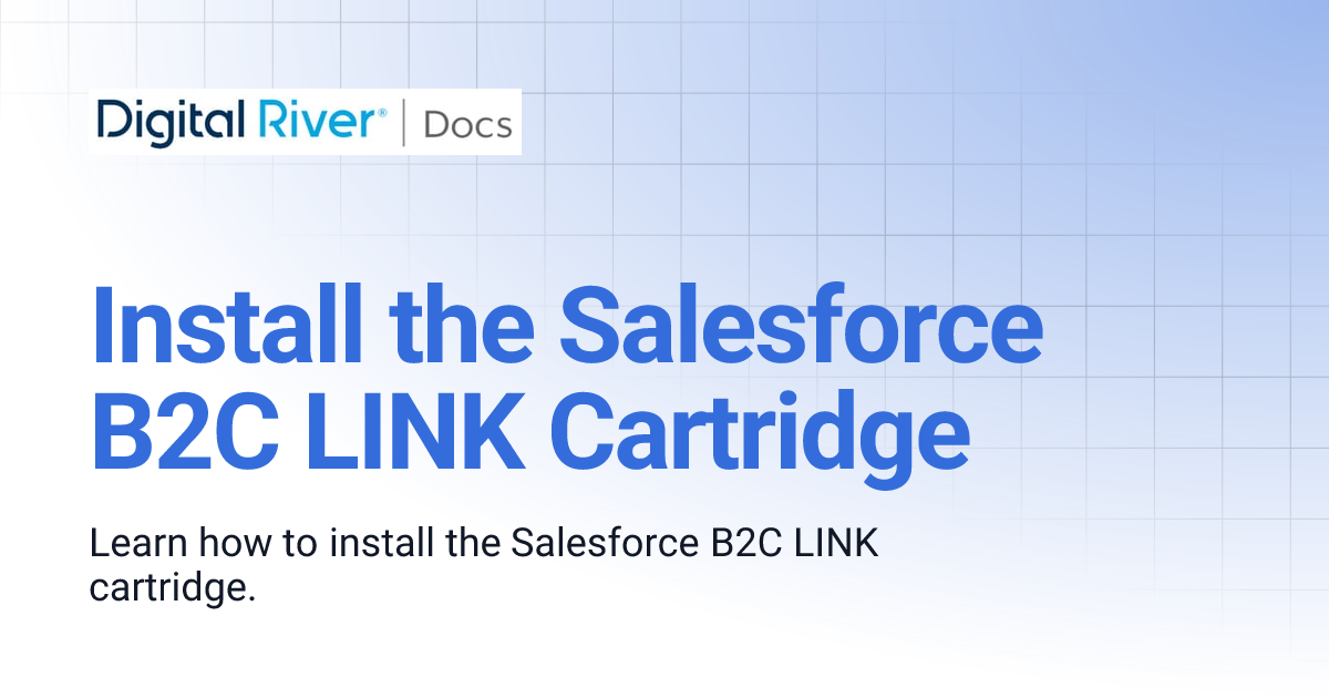 Install The Salesforce B2c Link Cartridge Salesforce B2c Link Cartridge
