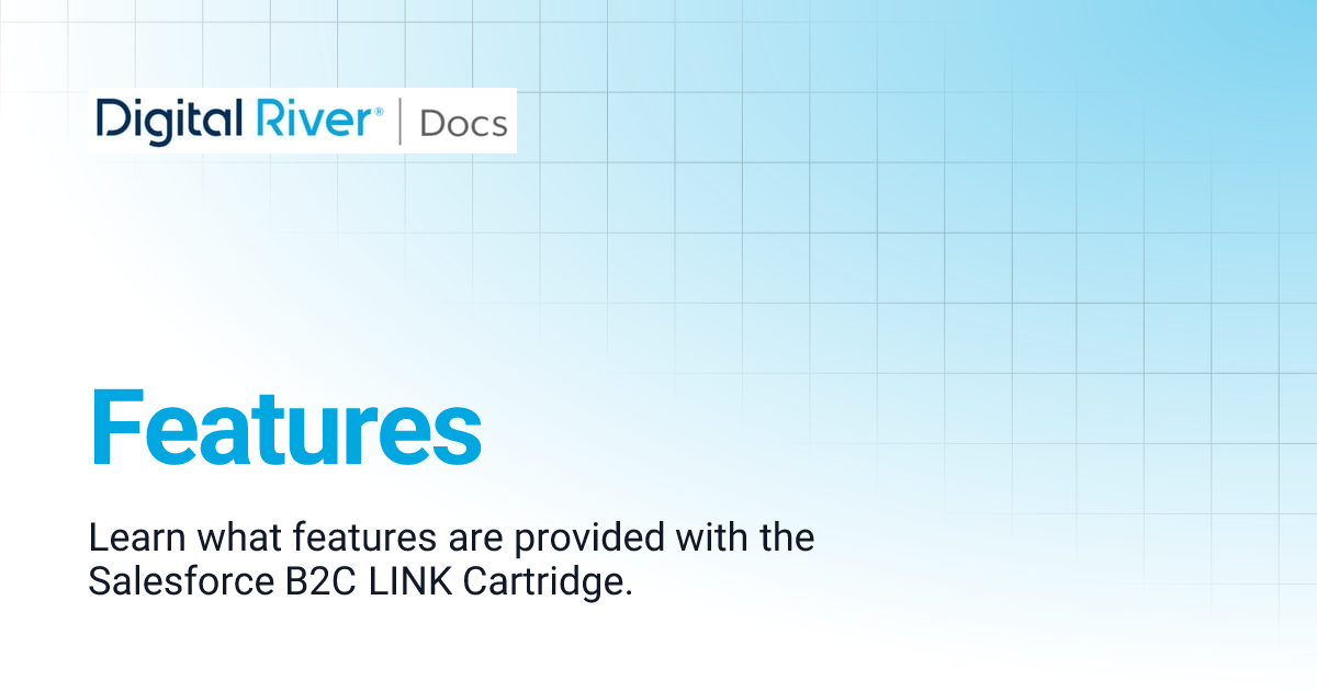 Features Salesforce B2c Link Cartridge