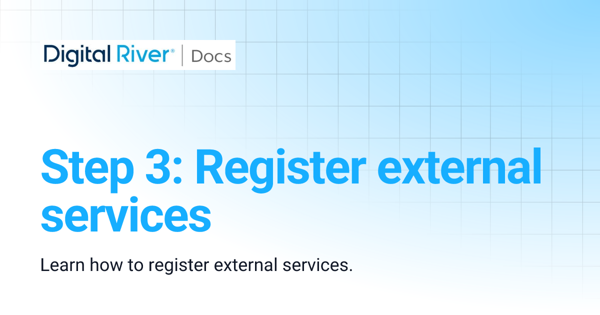 Step 3: Register external services | Salesforce Lightning B2B Commerce App